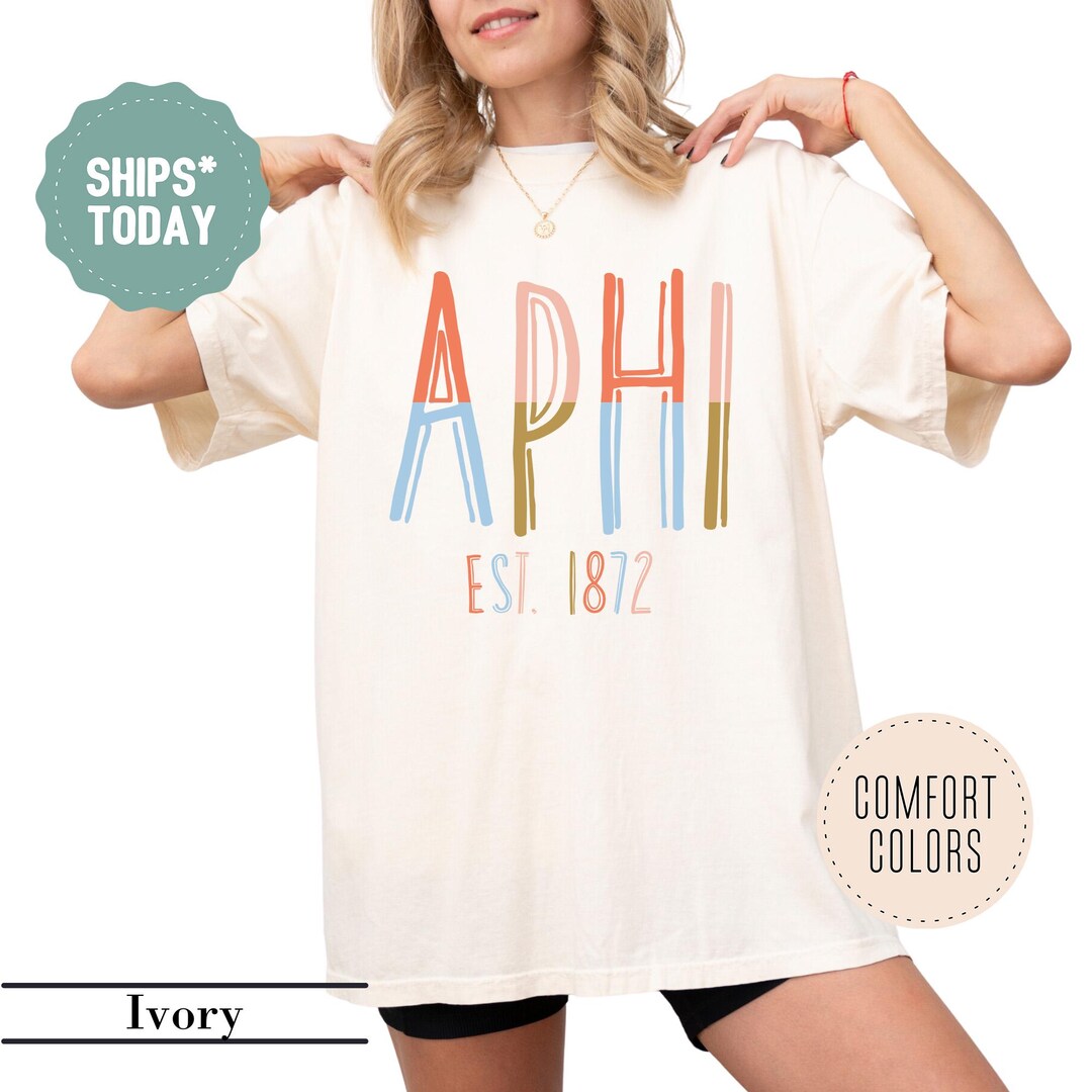 Alpha Phi Pastel Letters Sorority T-shirt APHI Sorority Merch Big ...