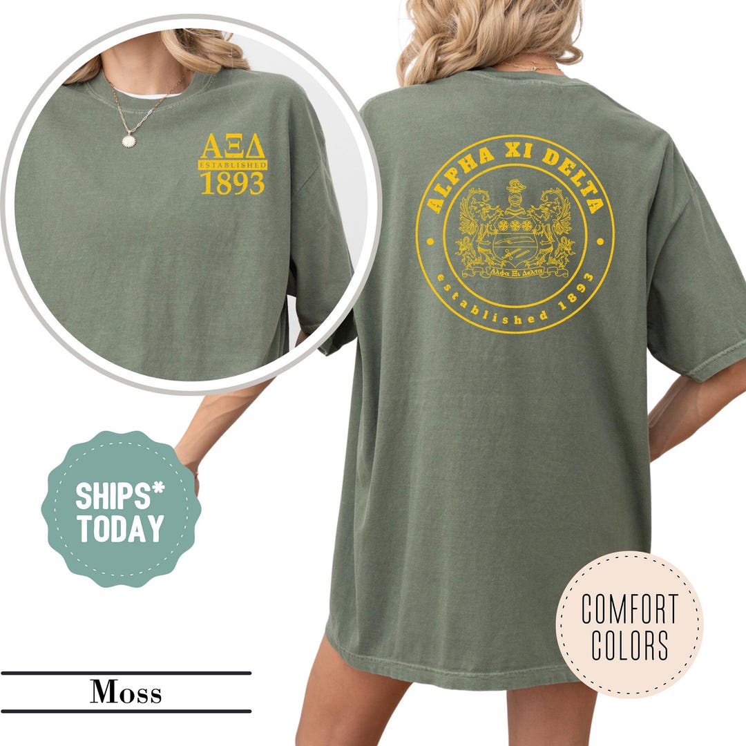 Alpha Xi Delta Crest Circle Sorority T-shirt - AXID Sorority Shirts ...