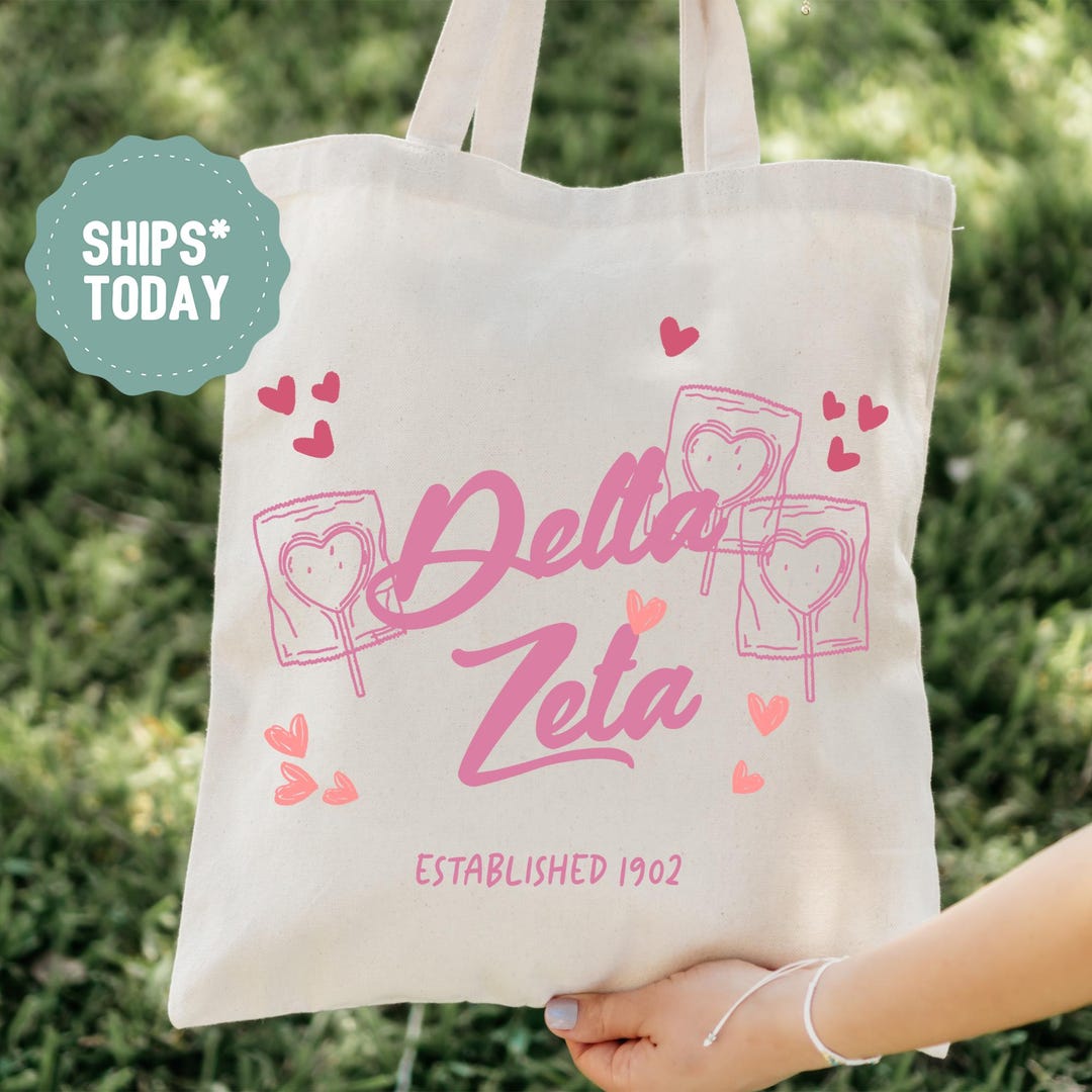 Delta Zeta Pink Candy Sorority Tote Bag - Dee Zee Sorority Beach Bag ...