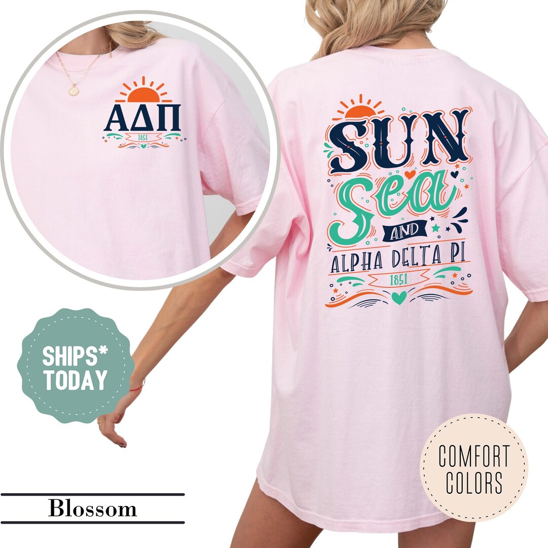 Alpha Delta Pi Sun Sea Sorority T-shirt Adpi Sorority Apparel Sorority ...