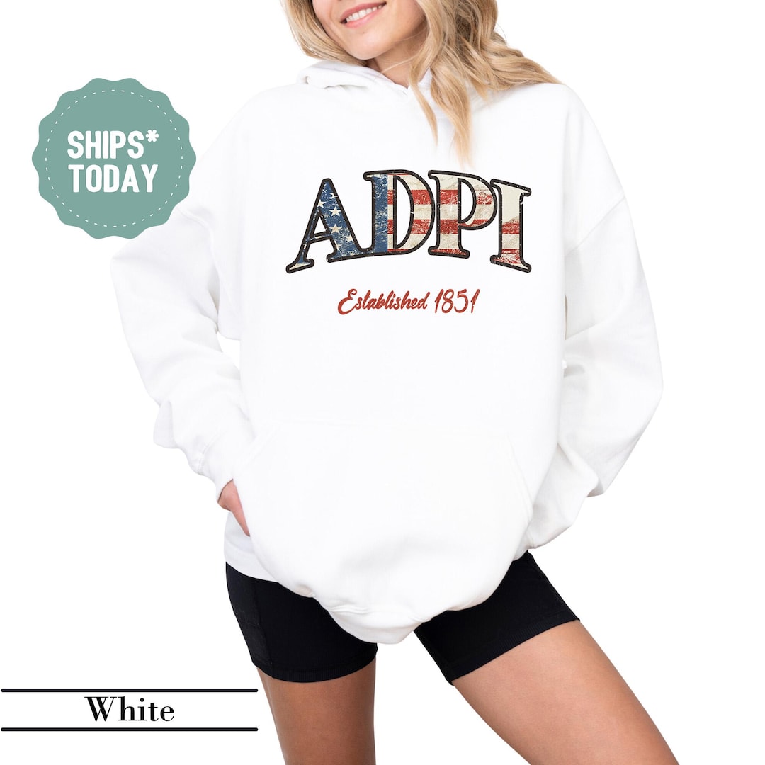 Alpha Delta Pi American Flag Sorority Sweatshirt ADPI Sorority Crewneck ...