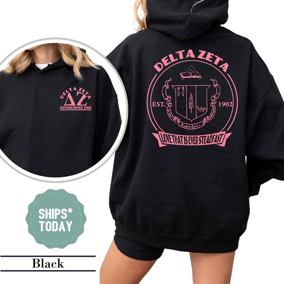 Delta Zeta Arms Circle Sorority Sweatshirt - Dee Zee Coat of Arms ...