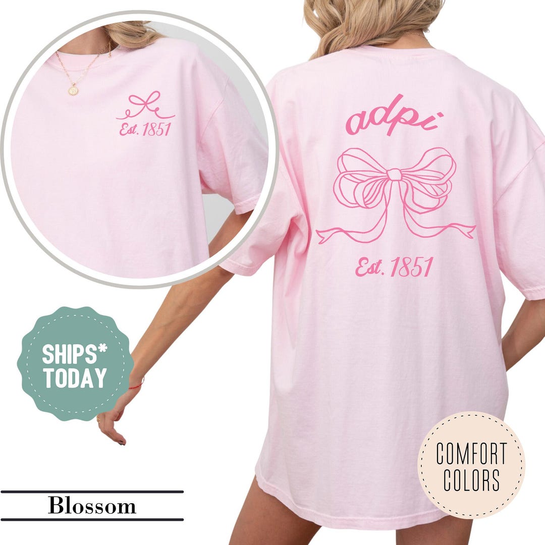 Alpha Delta Pi Pink Ribbon Sorority T-shirt - Adpi Merch - Comfort ...