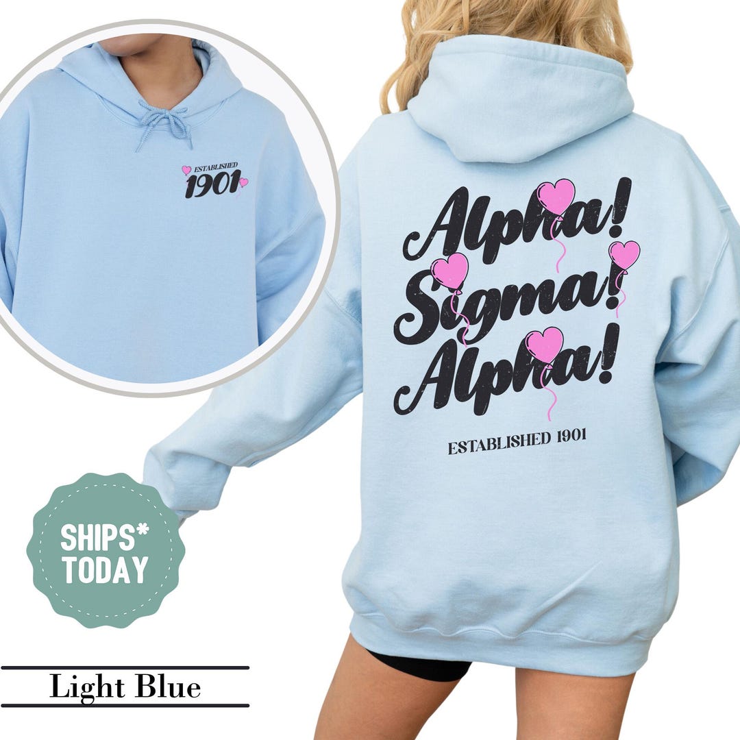 Alpha Sigma Alpha Balloon Heart Sorority Sweatshirt Sorority Merch ...