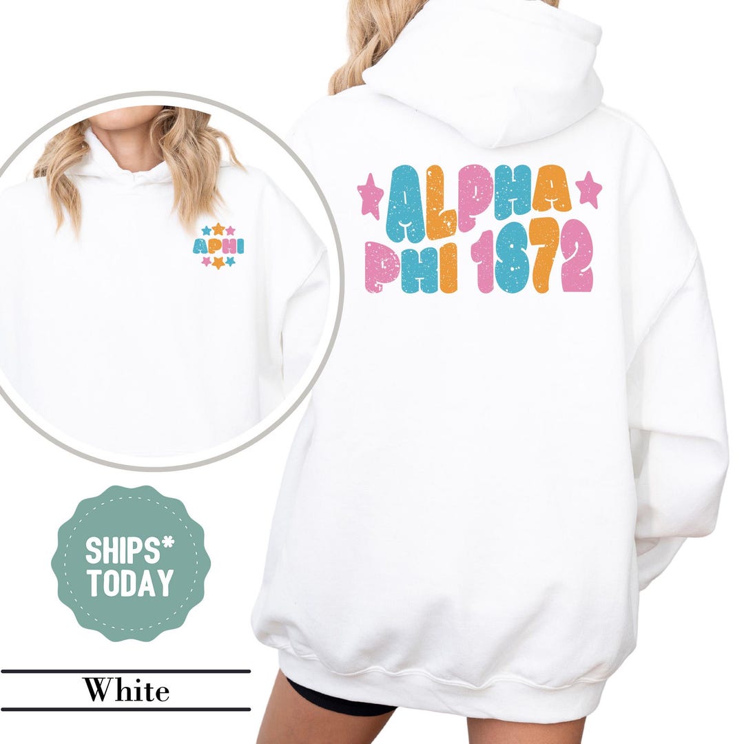 Alpha Phi Retro Faded Sorority Sweatshirt APHI Merch Sorority Letters ...