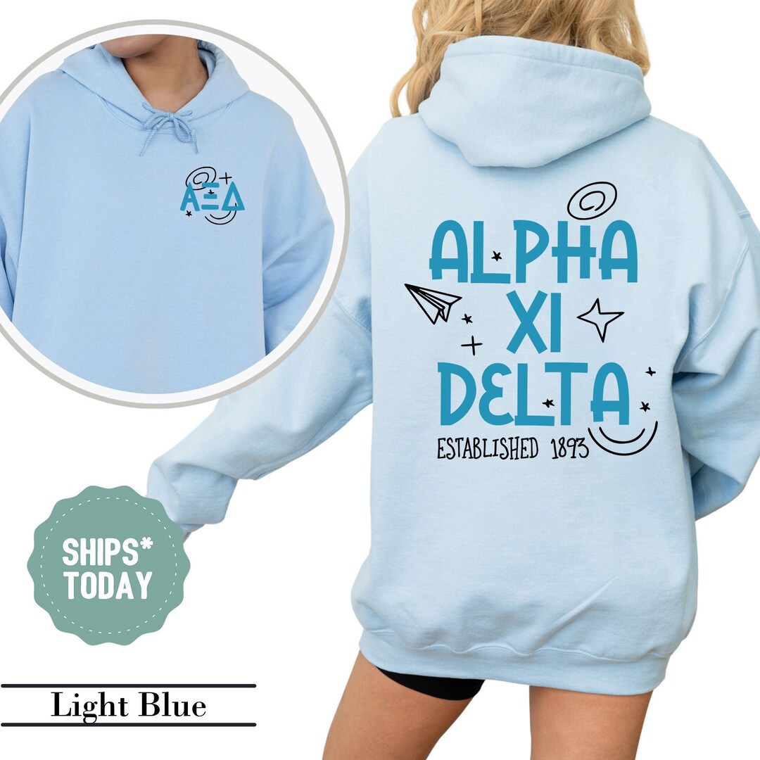 Alpha Xi Delta Scribbles Sorority Sweatshirt - AXID Sorority Letters ...
