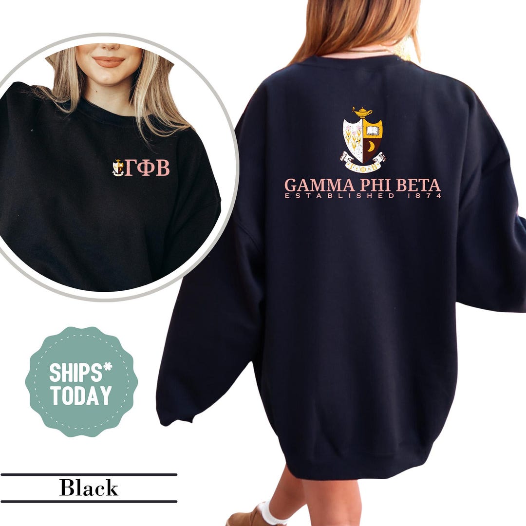 Gamma Phi Beta Sister Mark Sorority Sweatshirt Gamma Phi Coat of Arms ...