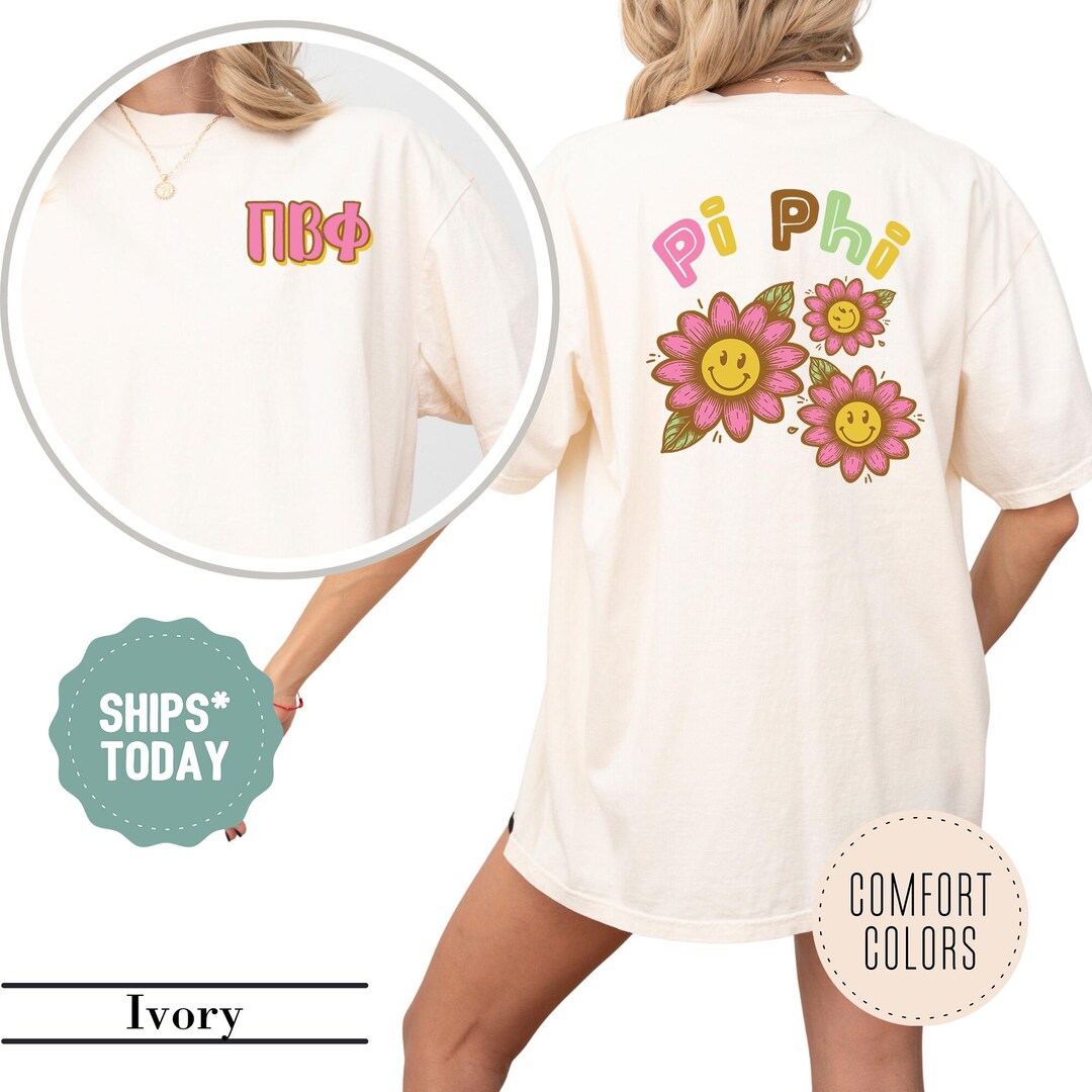 Pi Beta Phi Floral Cheer Sorority Shirt Pi Phi Floral Comfort Colors ...