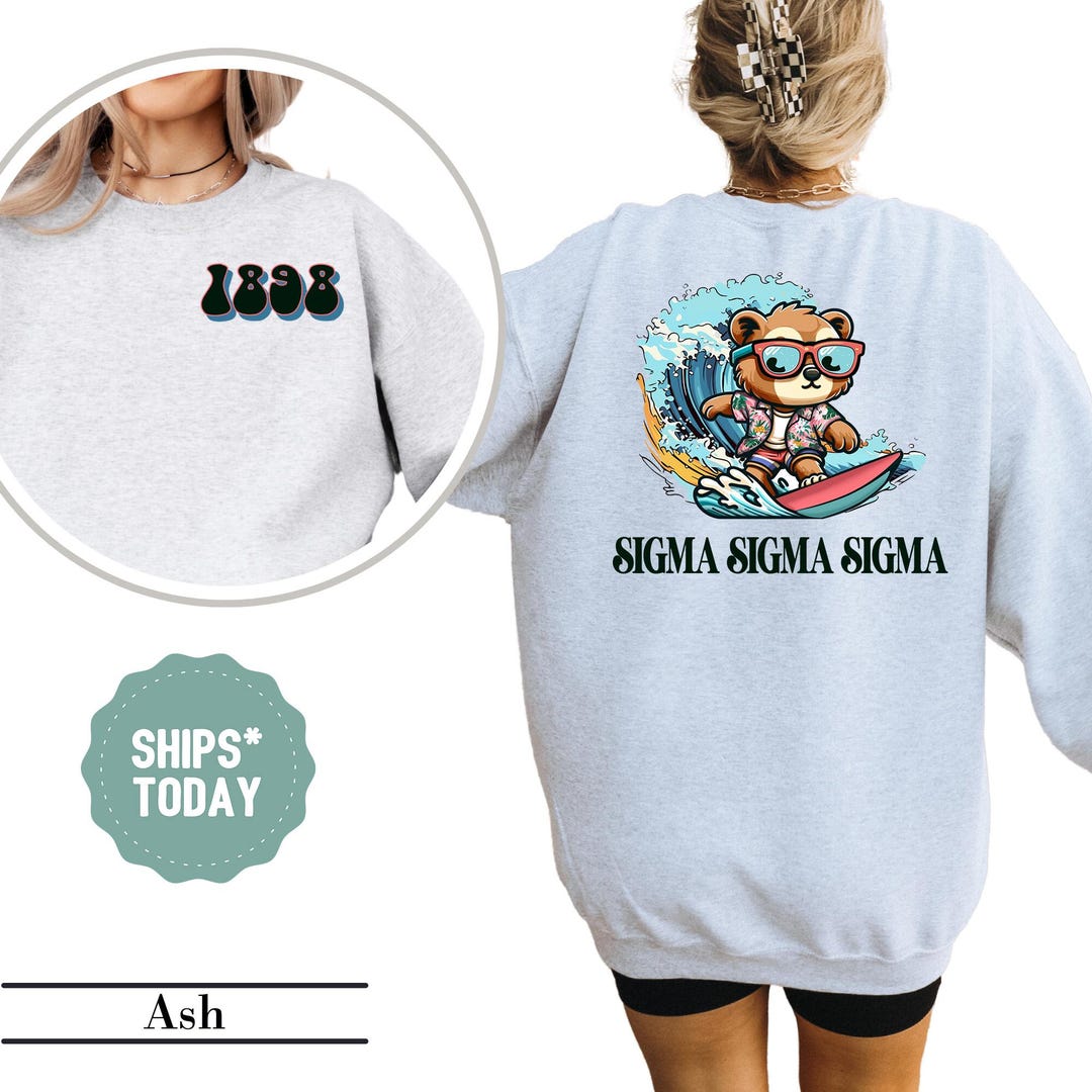 Sigma Sigma Sigma Waves and Surf Sorority Sweatshirt - Tri Sigma Big ...