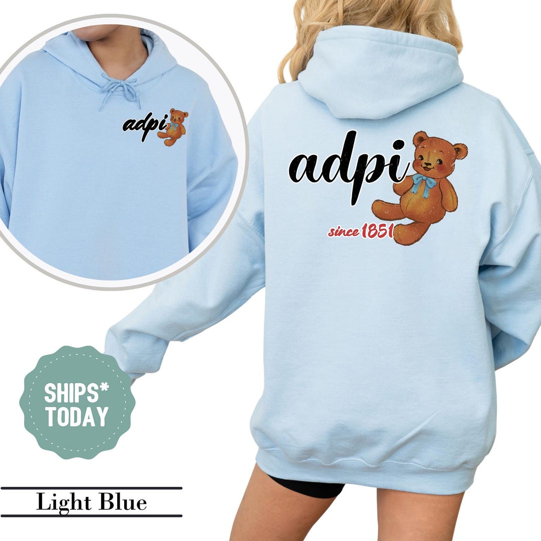 Alpha Delta Pi Bear Hug Sorority Sweatshirt ADPI Sorority Letters Alpha ...