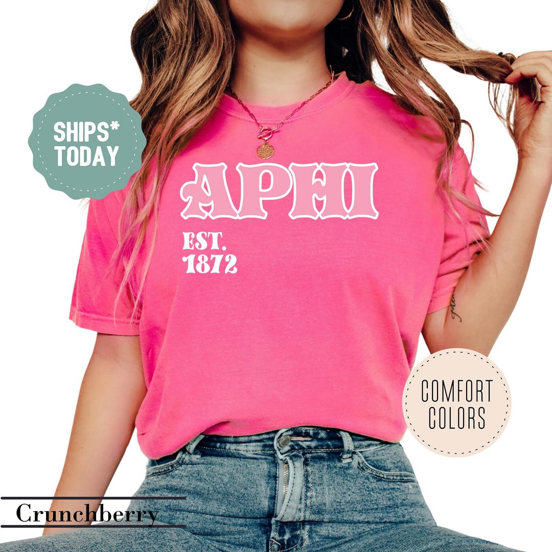 Alpha Phi Blush Notes Sorority T-shirt - APHI Comfort Colors Shirt ...
