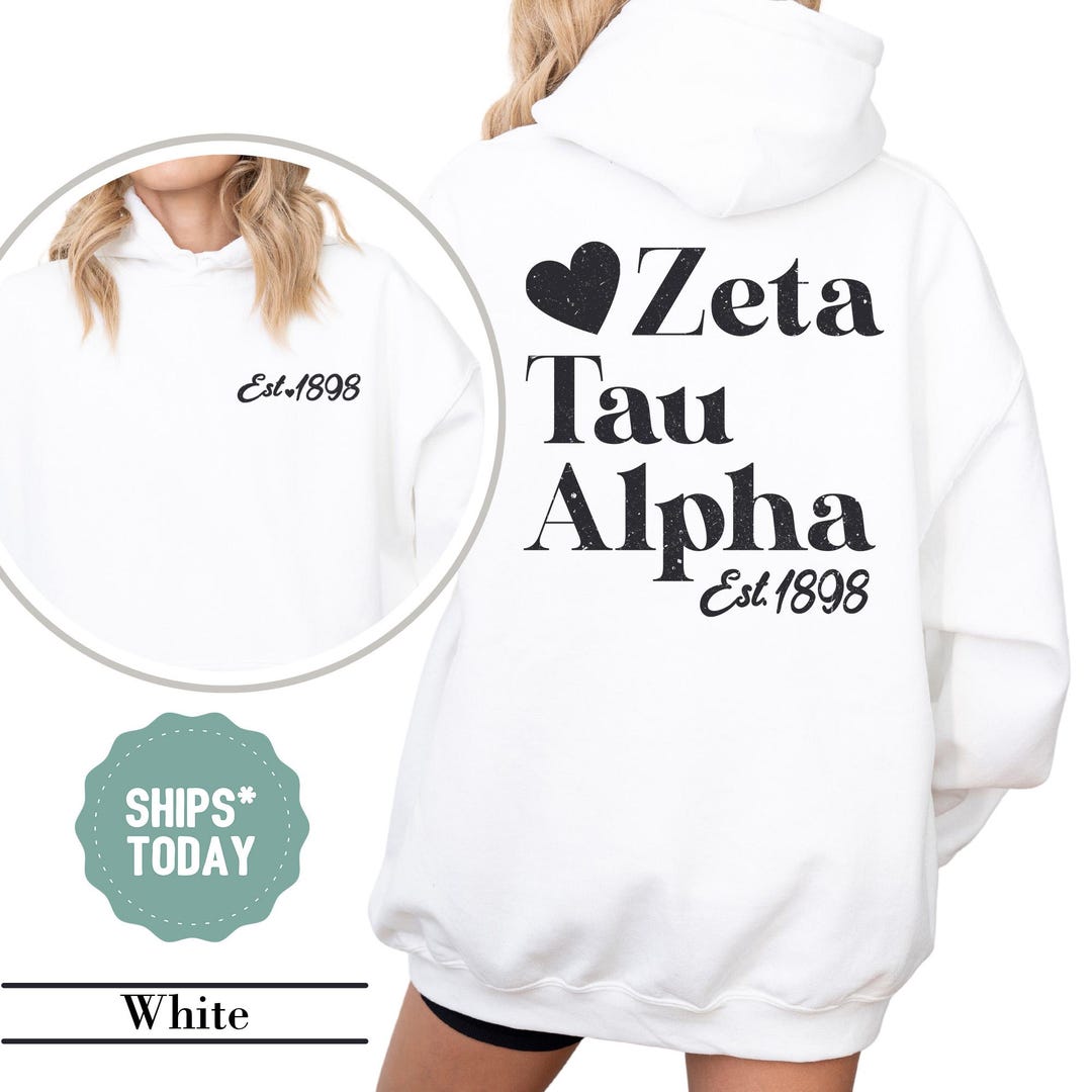 Zeta Tau Alpha Black Heart Sorority Sweatshirt ZETA Sorority Crewneck ...