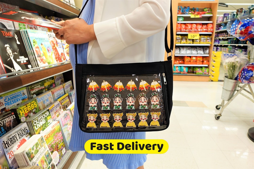 Canvas Crossbody Ita Bag: Pin Display, Collector Bag With Insert - Etsy