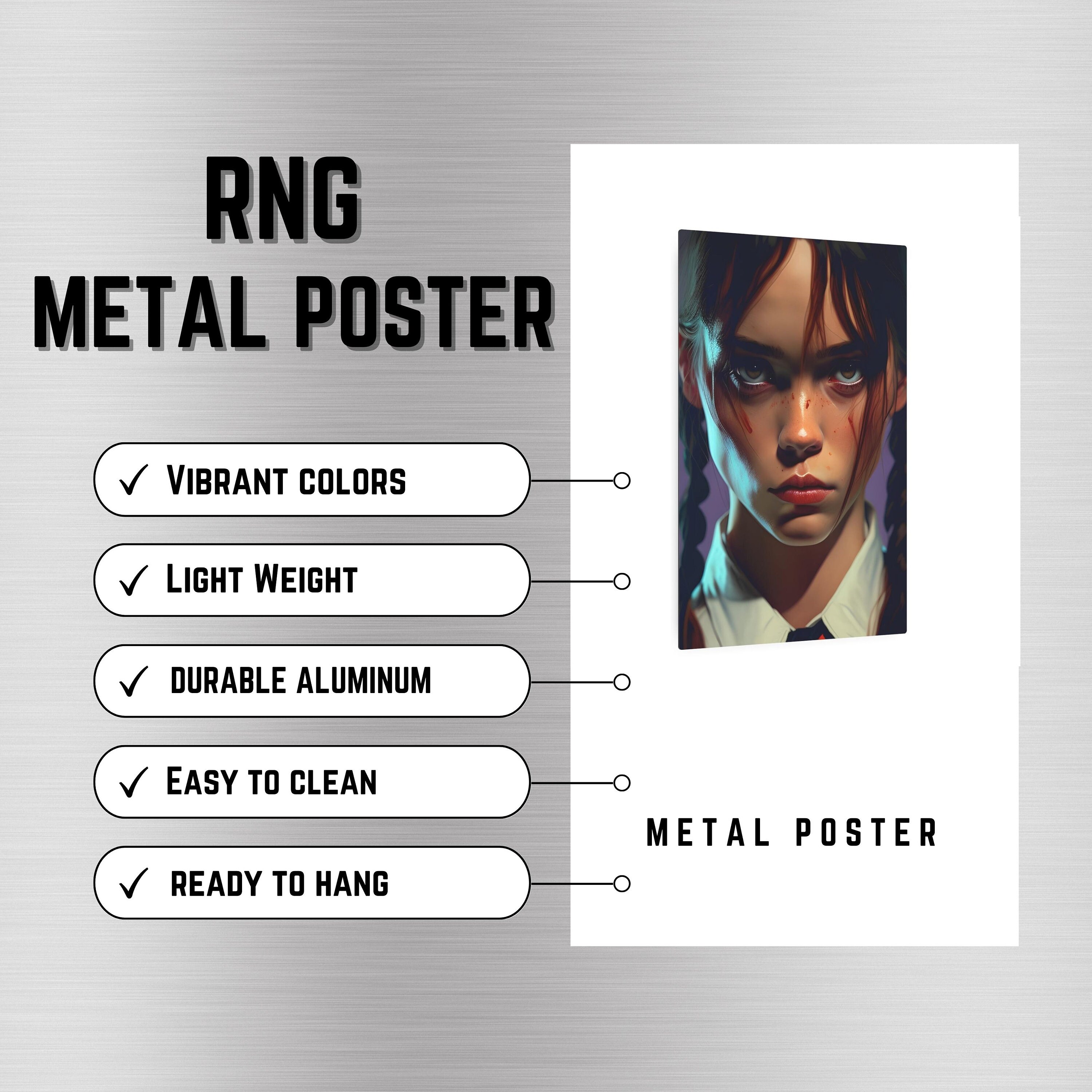 Wednesday Addams Metal Poster Print, Addams Family Poster, Netflix ...