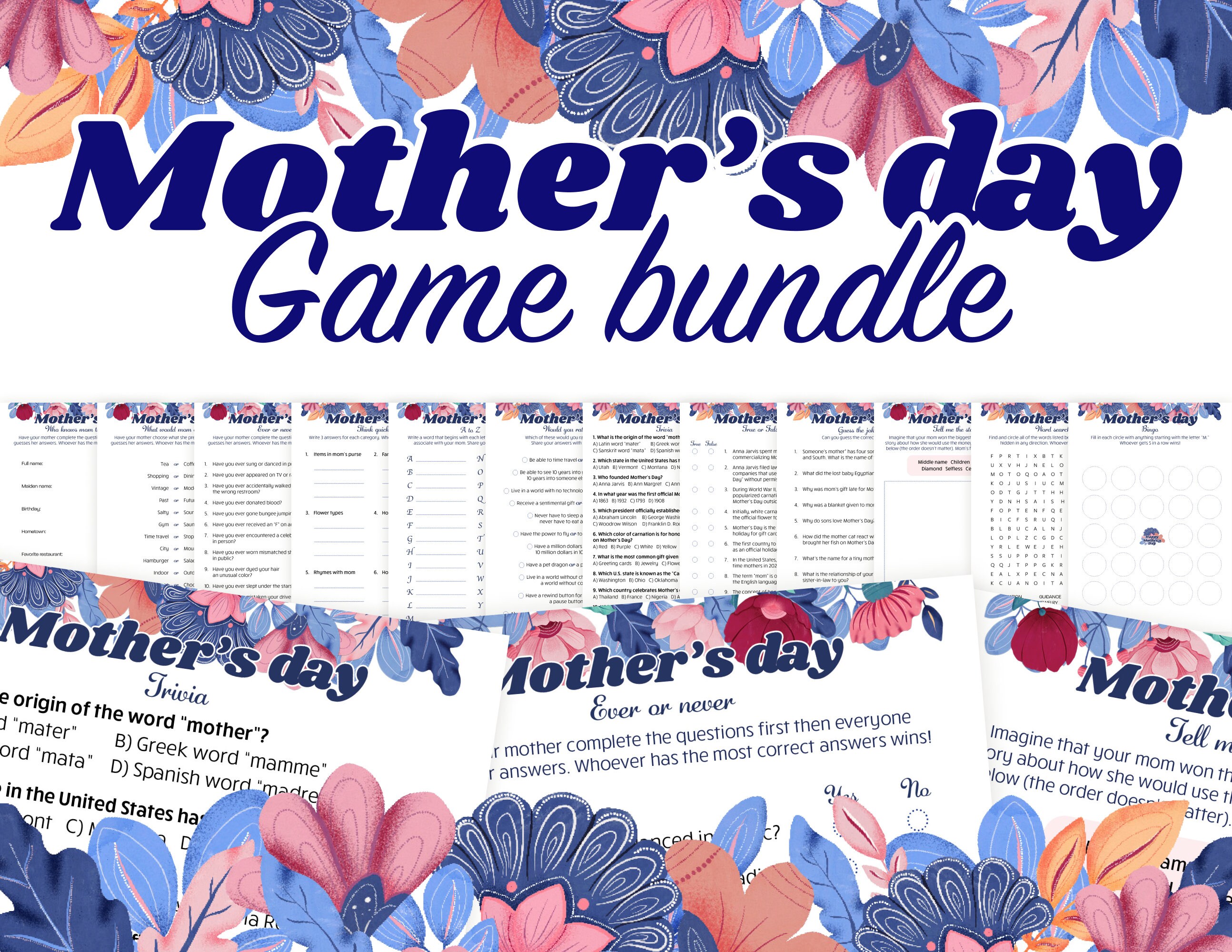 Mothers Day Game, Printable Mother's Day, Printable Family Games ...