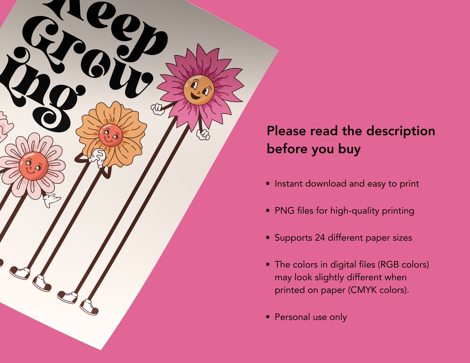 Retro Poster Wall Art, Retro Quote Poster, Trendy Retro Wall Deco ...