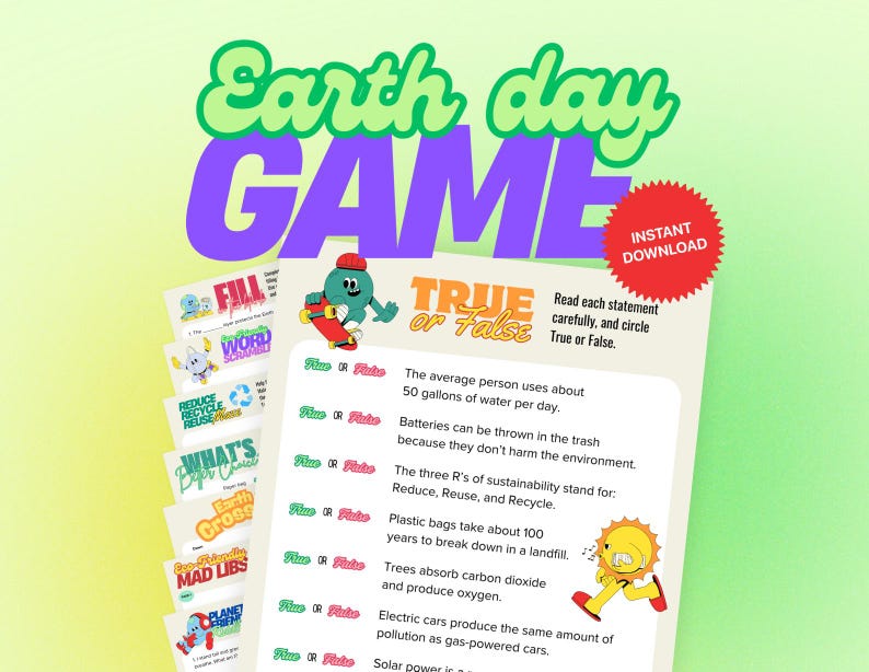 Earth Day Printable Games | Fun and Educational Eco Activities for ...