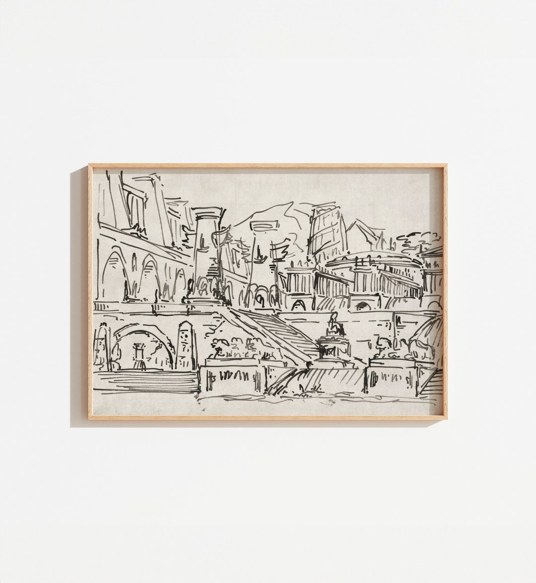 Vintage Black Ink Abstract Sketch | Antique Line Drawing | PRINTABLE ...