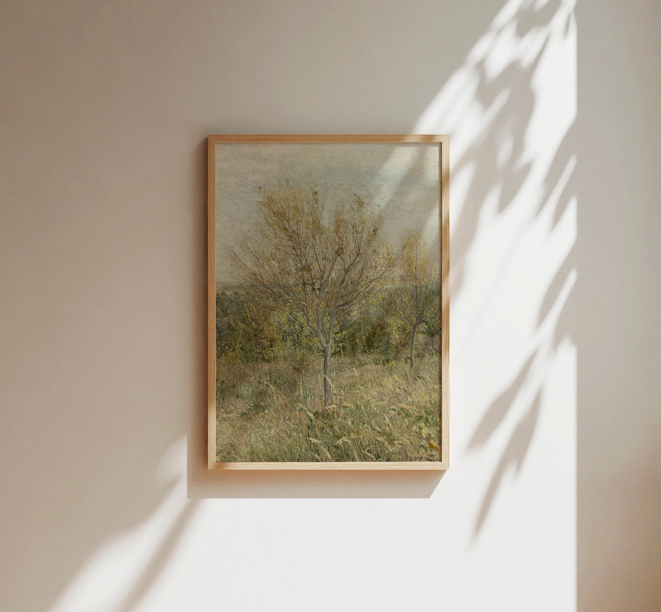 Vintage Tree Painting Printable Farmhouse Cottage Style Digital Art - Etsy