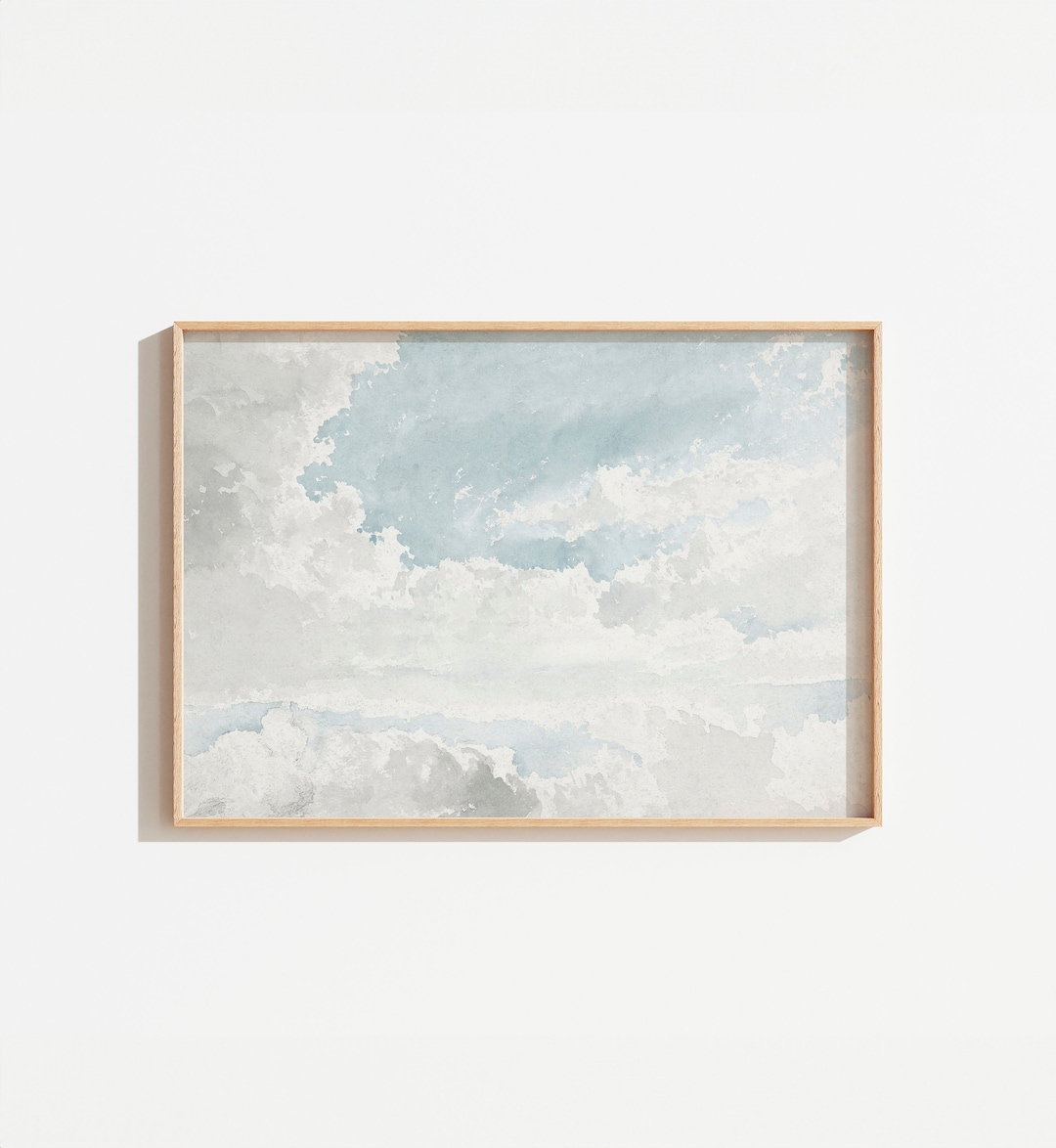 Vintage Cloud Painting: Neutral Sky Antique Art (printable) - Etsy