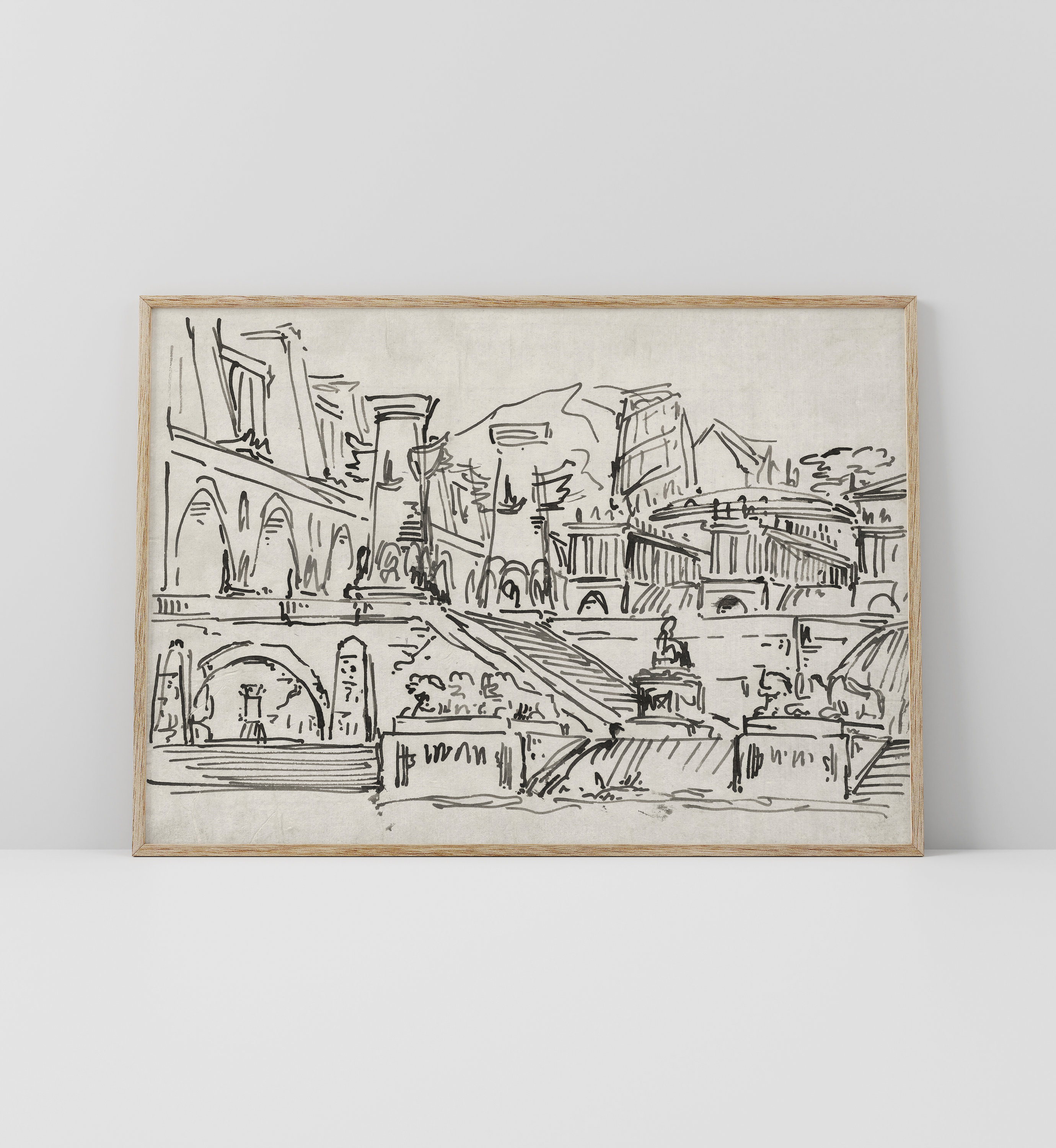 Vintage Black Ink Abstract Sketch Antique Line Drawing - Etsy