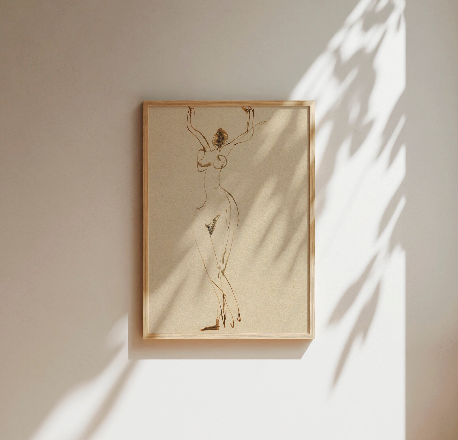 Vintage Abstract Drawing of Figure Printable Art Abstract - Etsy