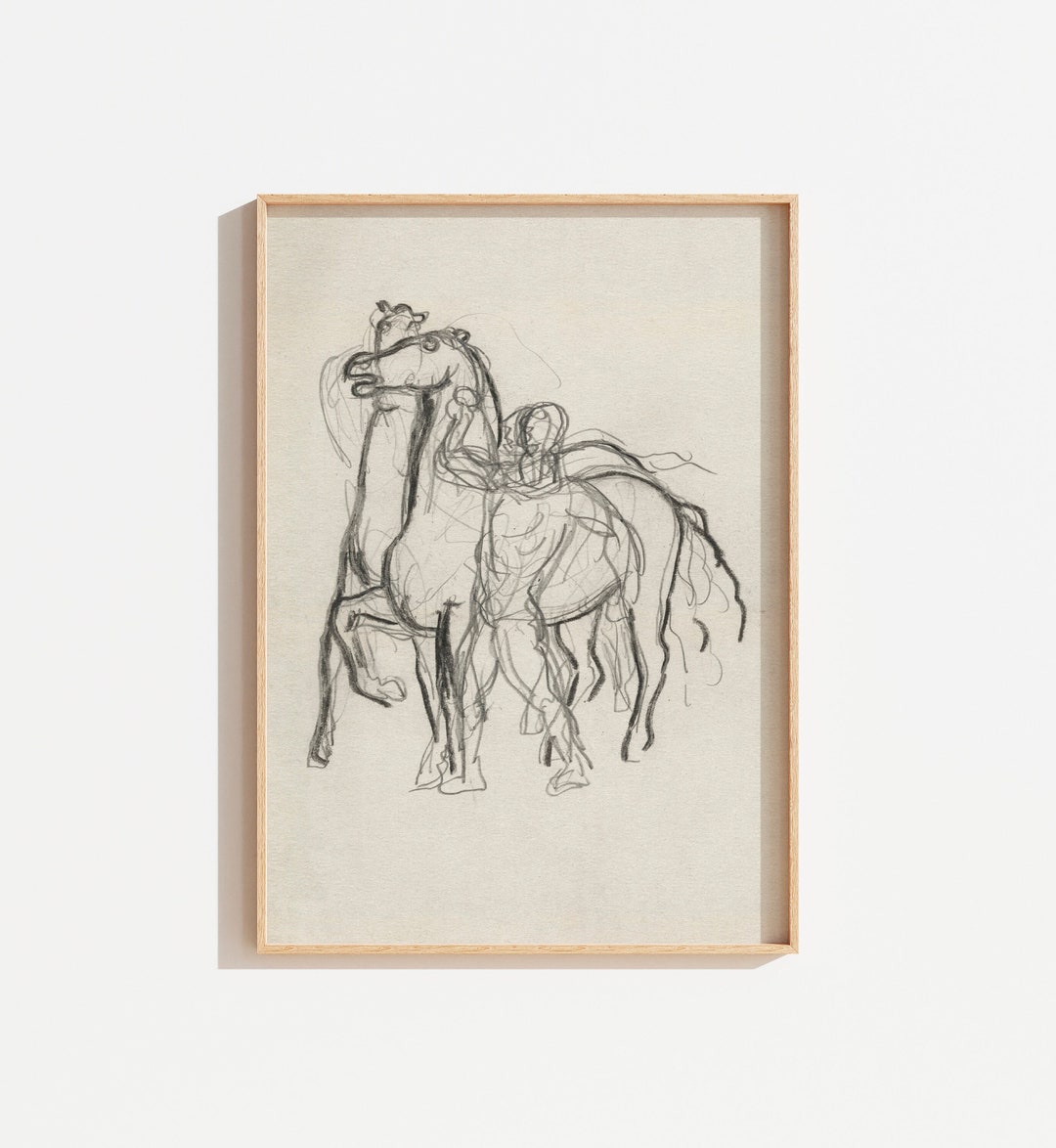 Vintage Black Ink Horse Sketch | Antique Line Drawing | PRINTABLE Art ...