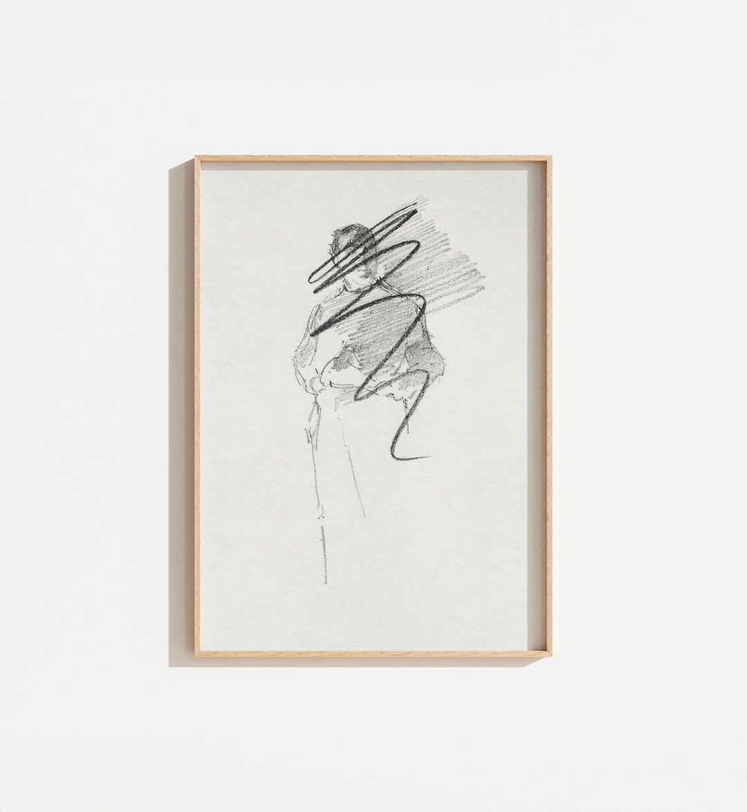 Vintage Abstract Sketch | Antique Line Drawing | PRINTABLE Art ...