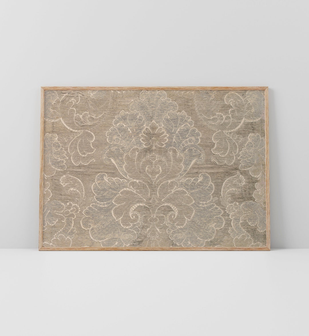 Vintage Neutral Tapestry Print Wall Art Antique Textile - Etsy