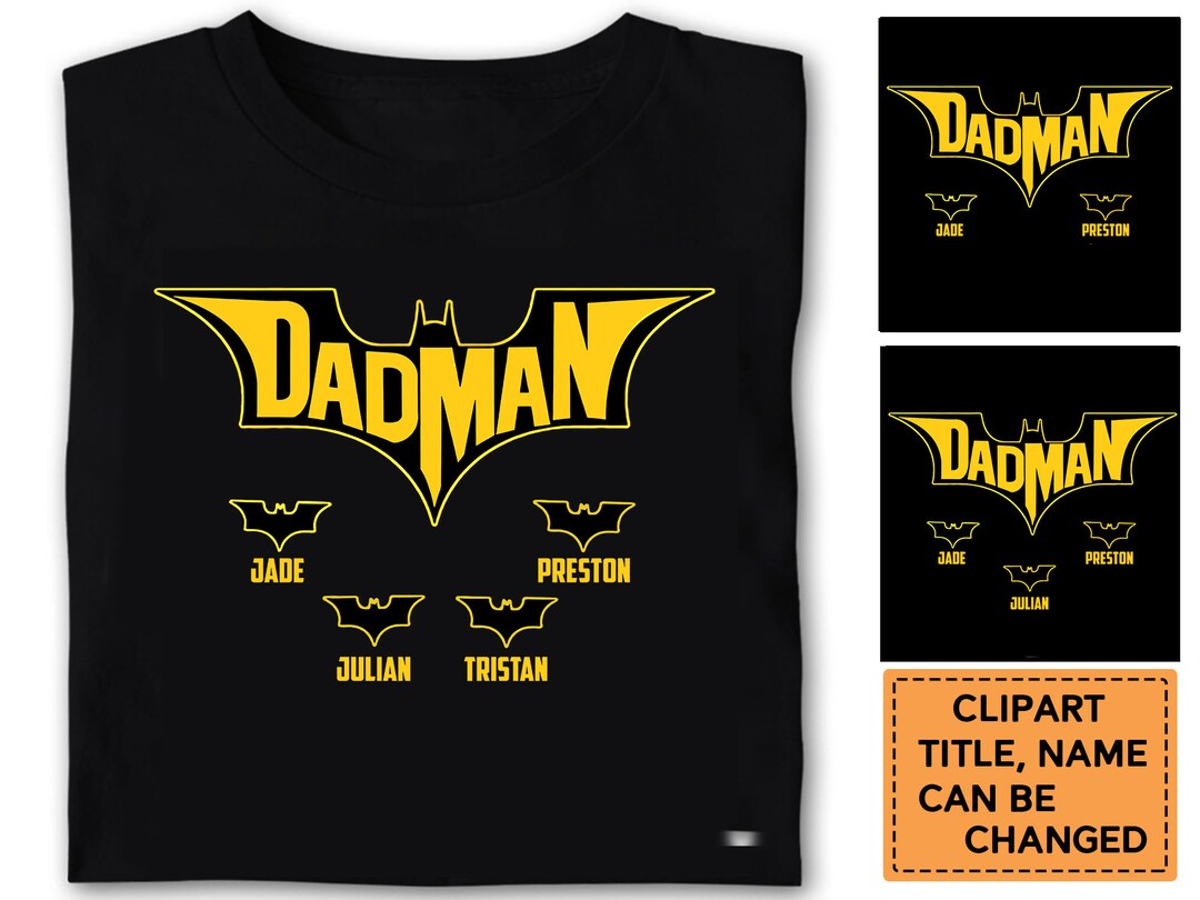 Dadman Shirt Dadman With Kid's Names Happy Father's - Etsy