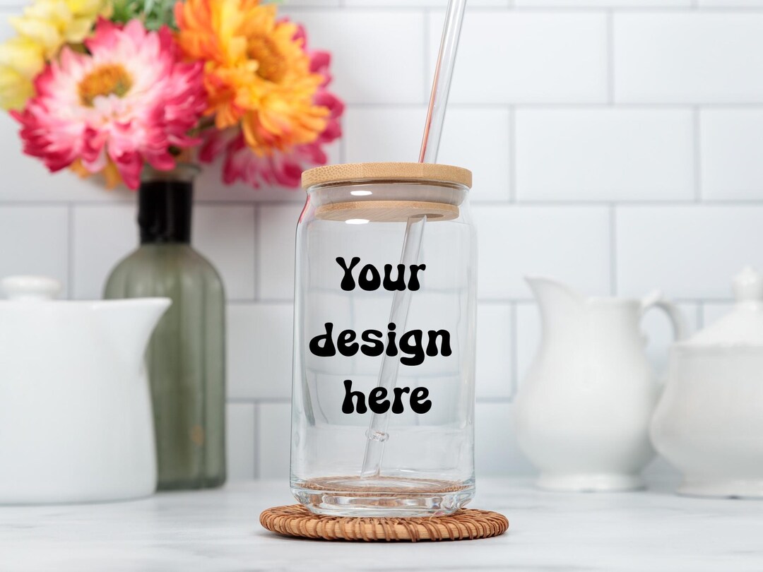 Sipper Glass Can Mockup 16oz- Printify - Etsy