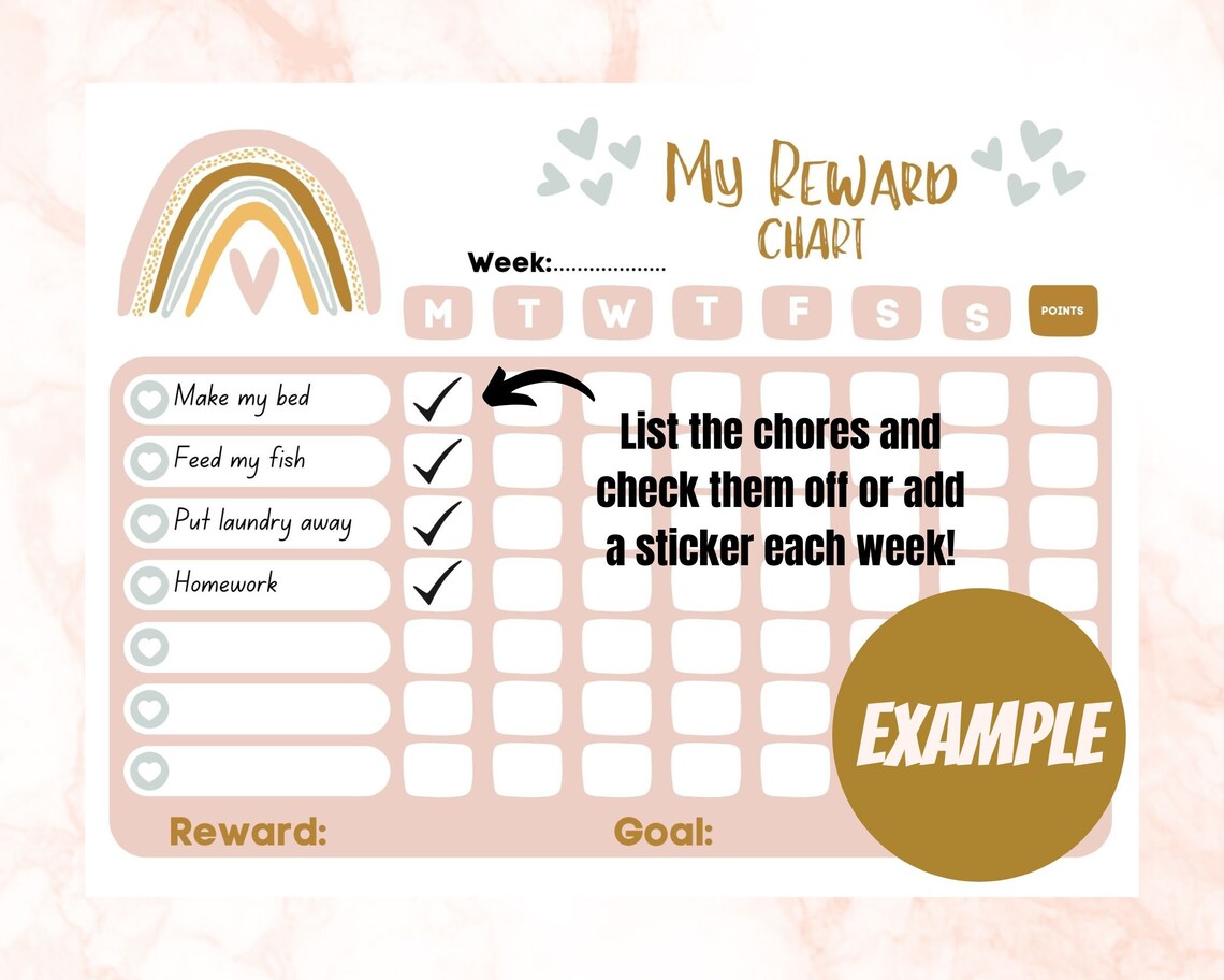 Printable Rainbow Rewards Chart | Kids Rewards Chart | Handmade ...