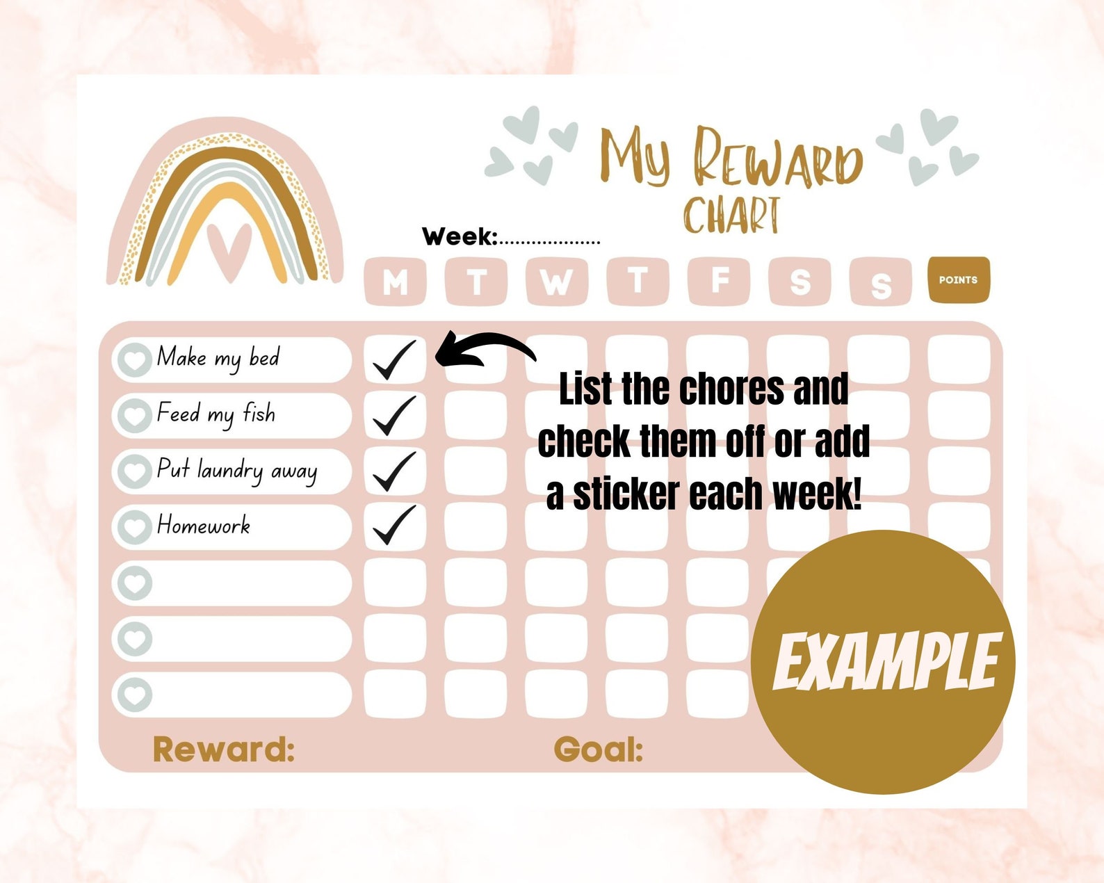 Printable Rainbow Rewards Chart | Kids Rewards Chart | Handmade ...