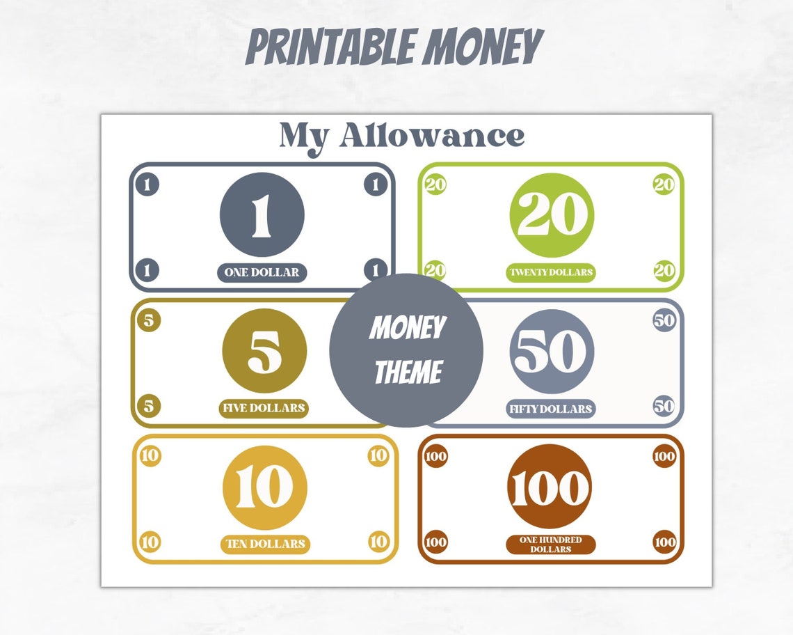 Printable Dinosaur Allowance Money | Kids Allowance Money | Handmade ...