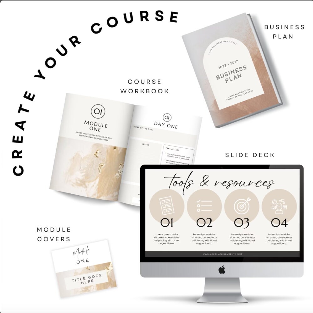 Course Creator Template Bundle, CANVA Templates, Course Toolkit, Sales ...
