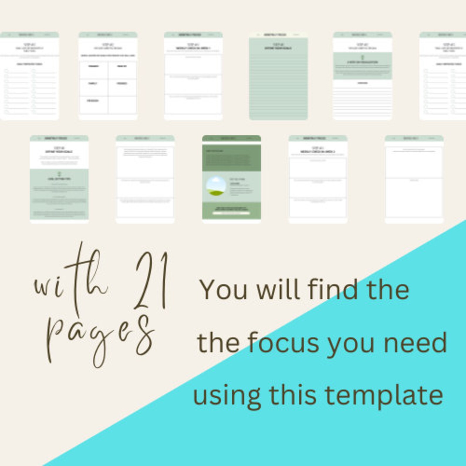 Monthly Focus Planner Template, Monthly Goal Planner, Goal Planner ...