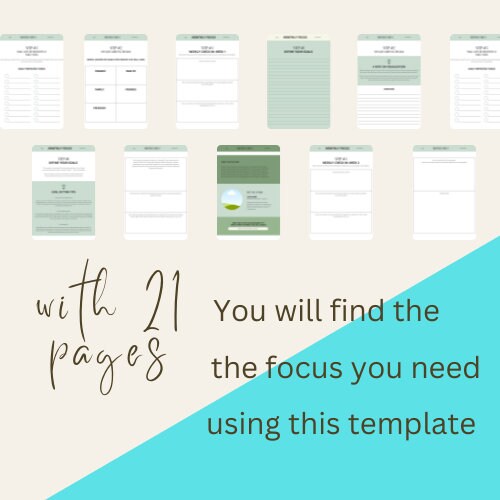Monthly Focus Planner Template, Monthly Goal Planner, Goal Planner ...