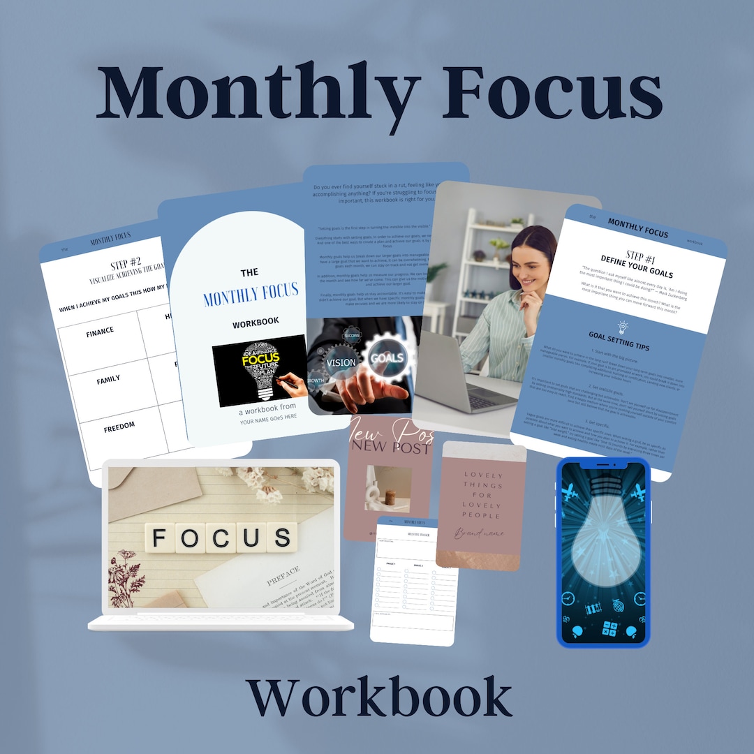 Monthly Focus Planner Template, Monthly Goal Planner, Goal Planner ...