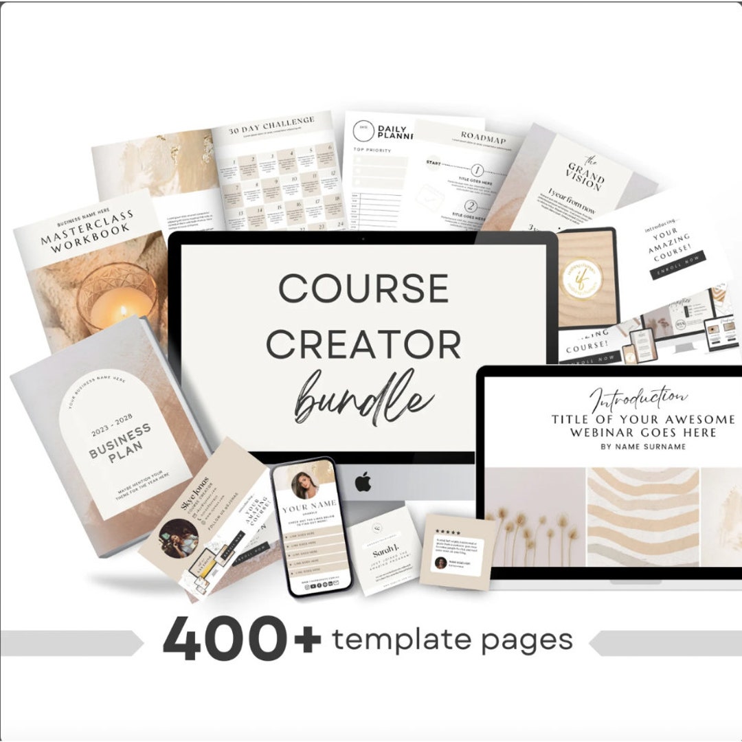 Course Creator Template Bundle, CANVA Templates, Course Toolkit, Sales ...