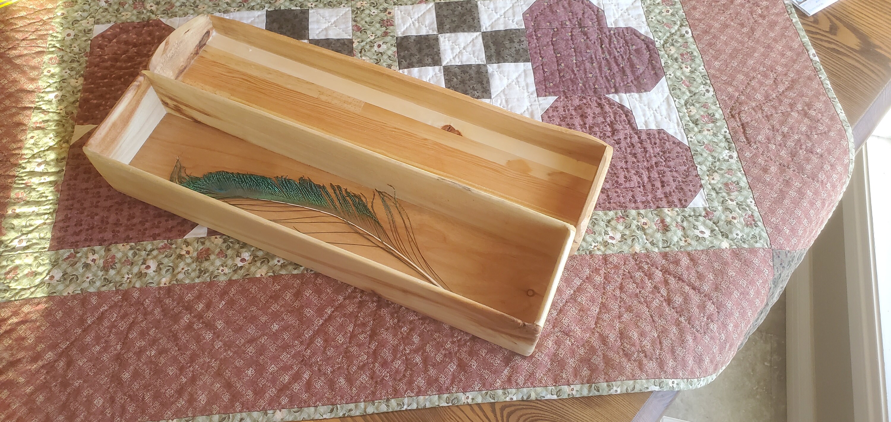 Feather Box, Smudging Box. Pine, Aspen, Fir, and Willow Feather Box ...