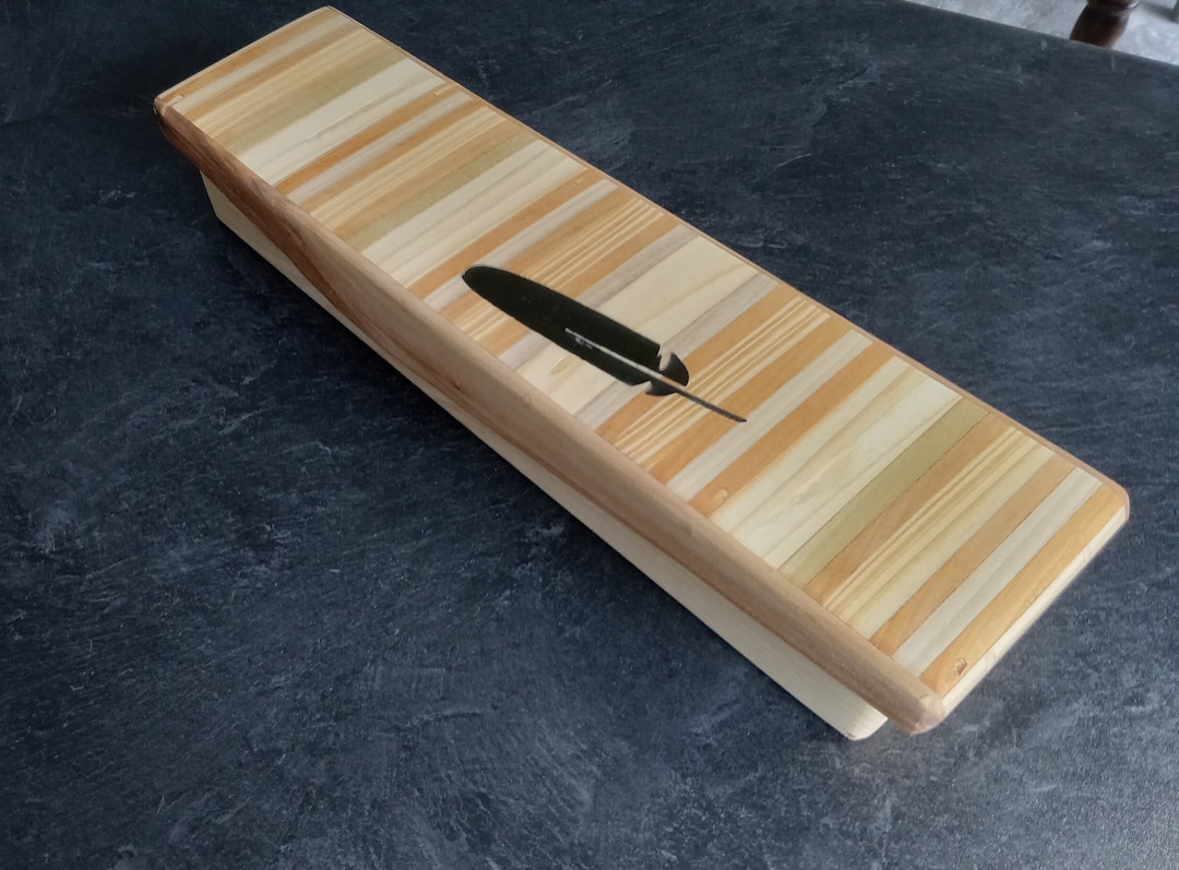 Feather Box, Smudging Box. Eclectic Pine, Aspen, Willow Feather Box ...