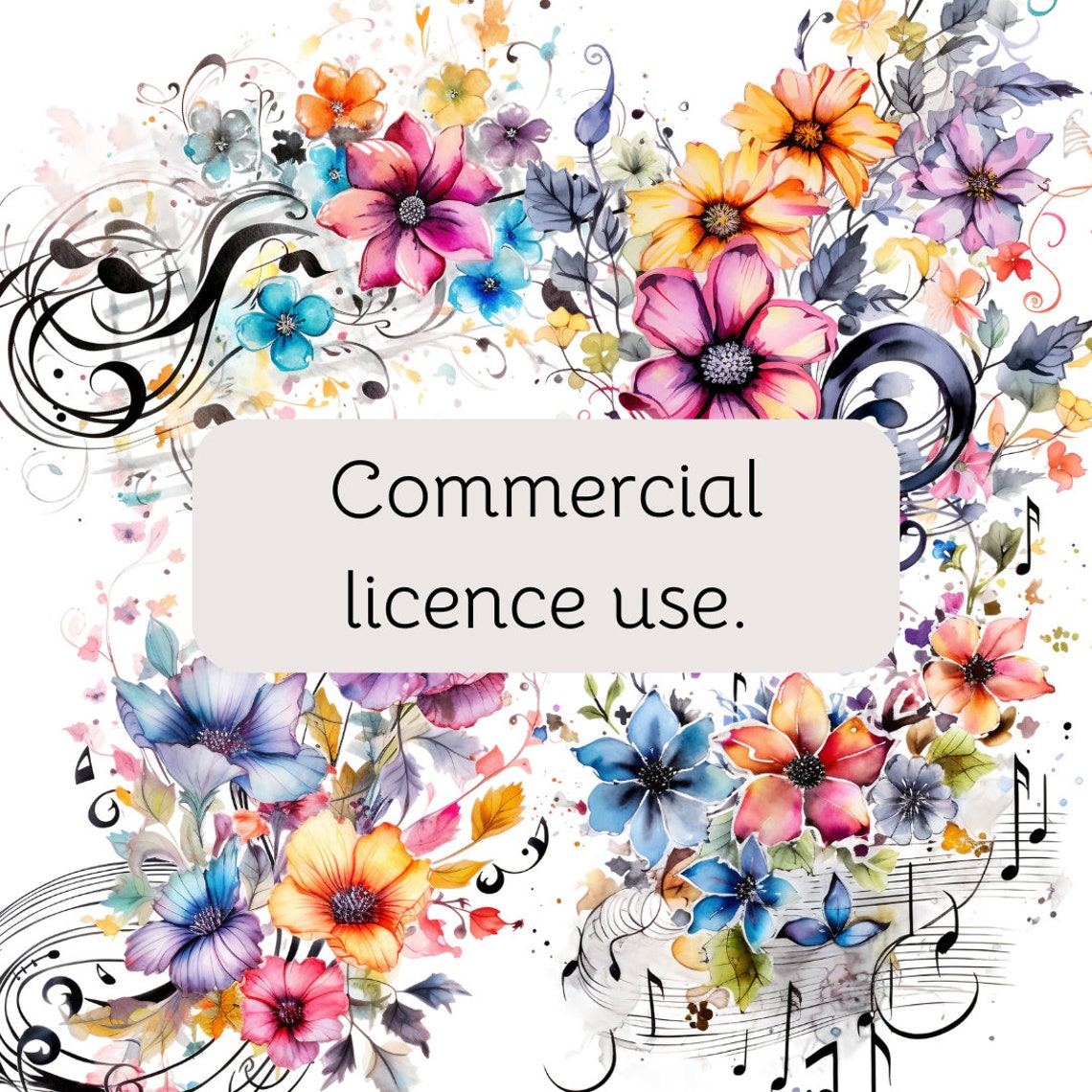 Watercolour Floral Musical Notes to Add a Touch of Elegance to Your ...