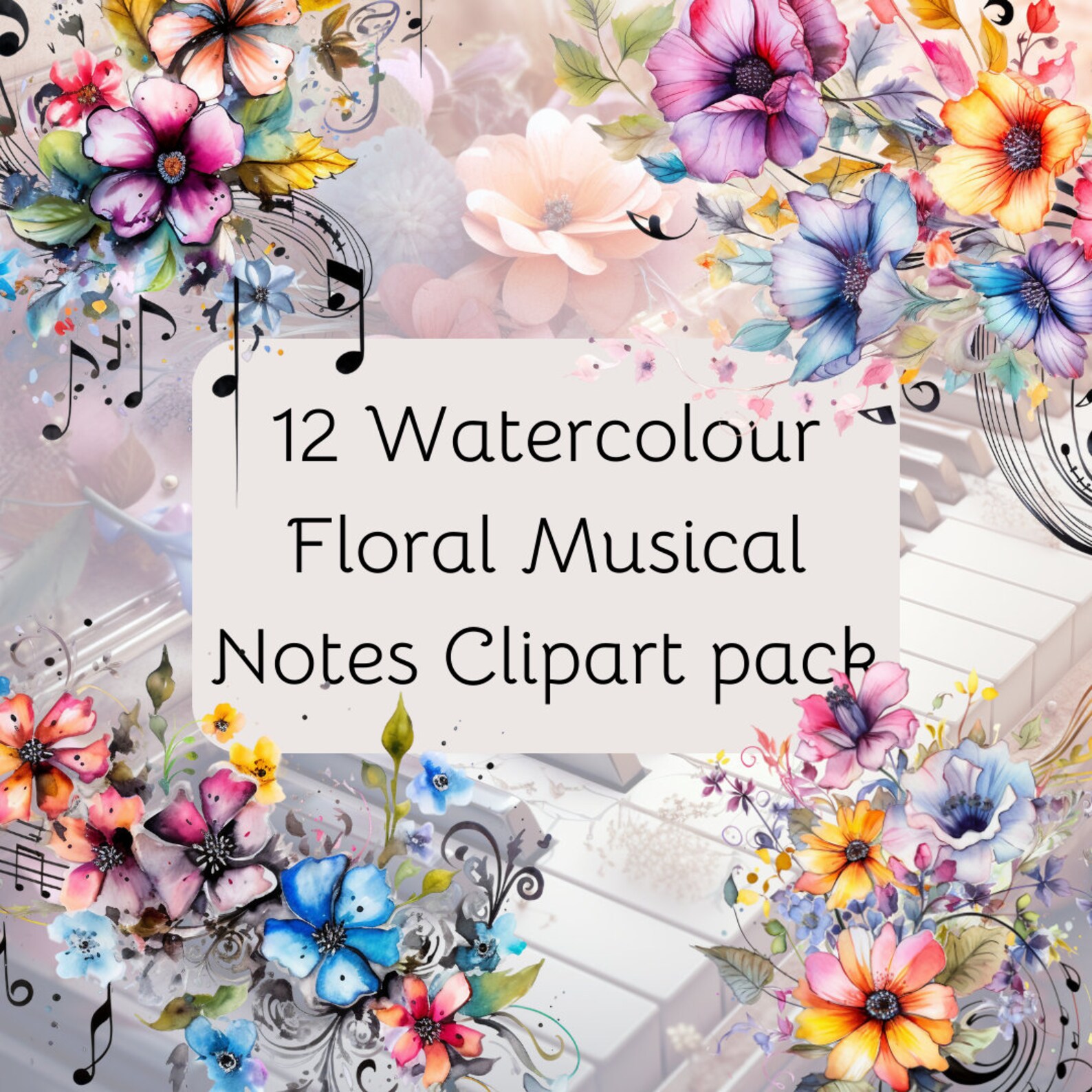 Watercolour Floral Musical Notes to Add a Touch of Elegance to Your ...