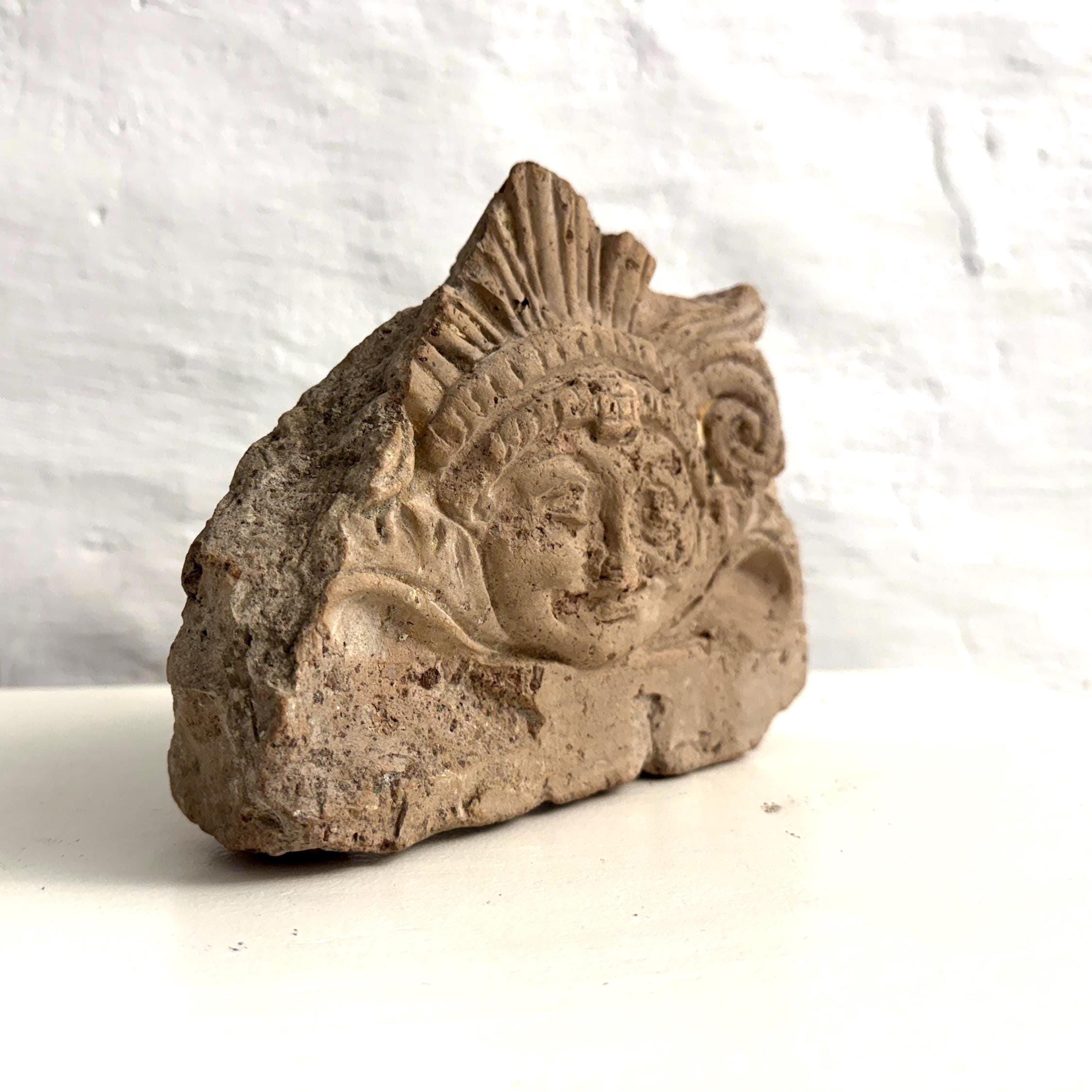 Ancient Roman Antefix, Medusa Gorgoneion, Clay Ornament, Historical ...