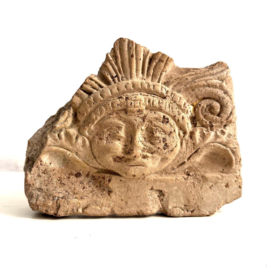 Ancient Roman Antefix, Medusa Gorgoneion, Clay Ornament, Historical ...