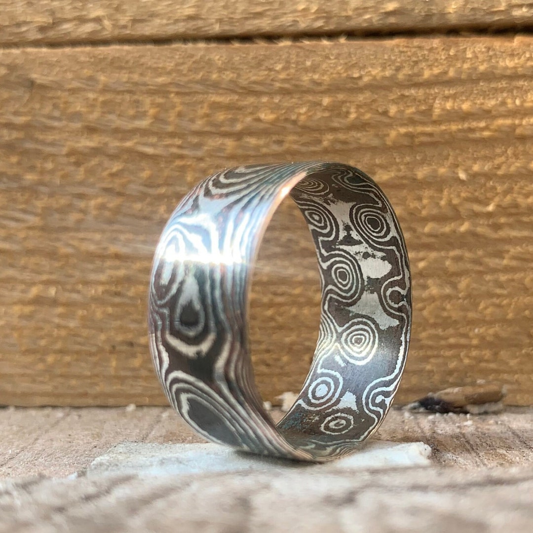 Unique Patterns in Mokume Gane Men's Rings Damascus Ring - Etsy