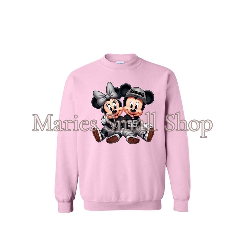 Las Vegas Raiders Minnie and Mickey Crew Neck - Etsy