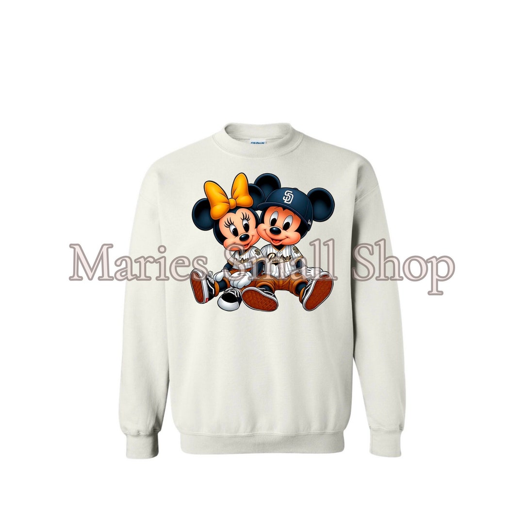 San Diego Padres Minnie and Mickey Crew Neck - Etsy