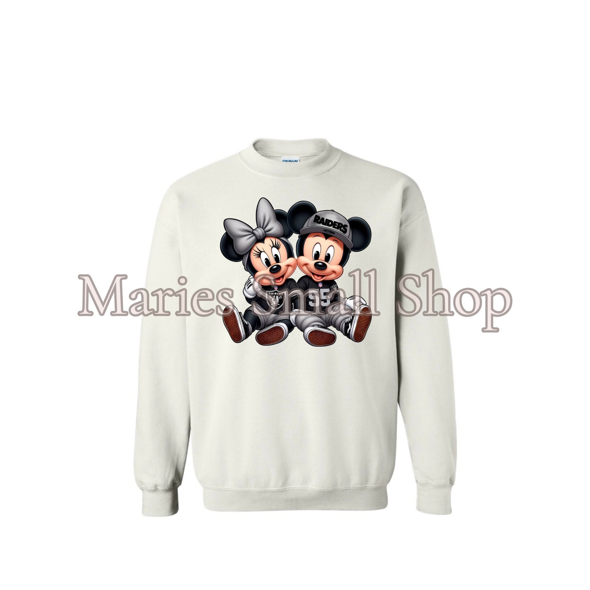 Las Vegas Raiders Minnie and Mickey Crew Neck - Etsy