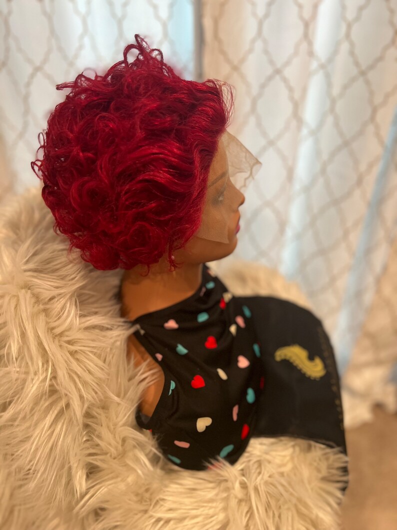 Red Short Pixie Wig - Etsy